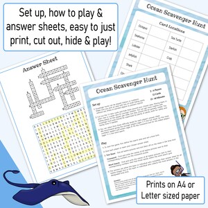 Under the Sea Picture Scavenger Hunt, a Printable Education & Fun Ocean ...