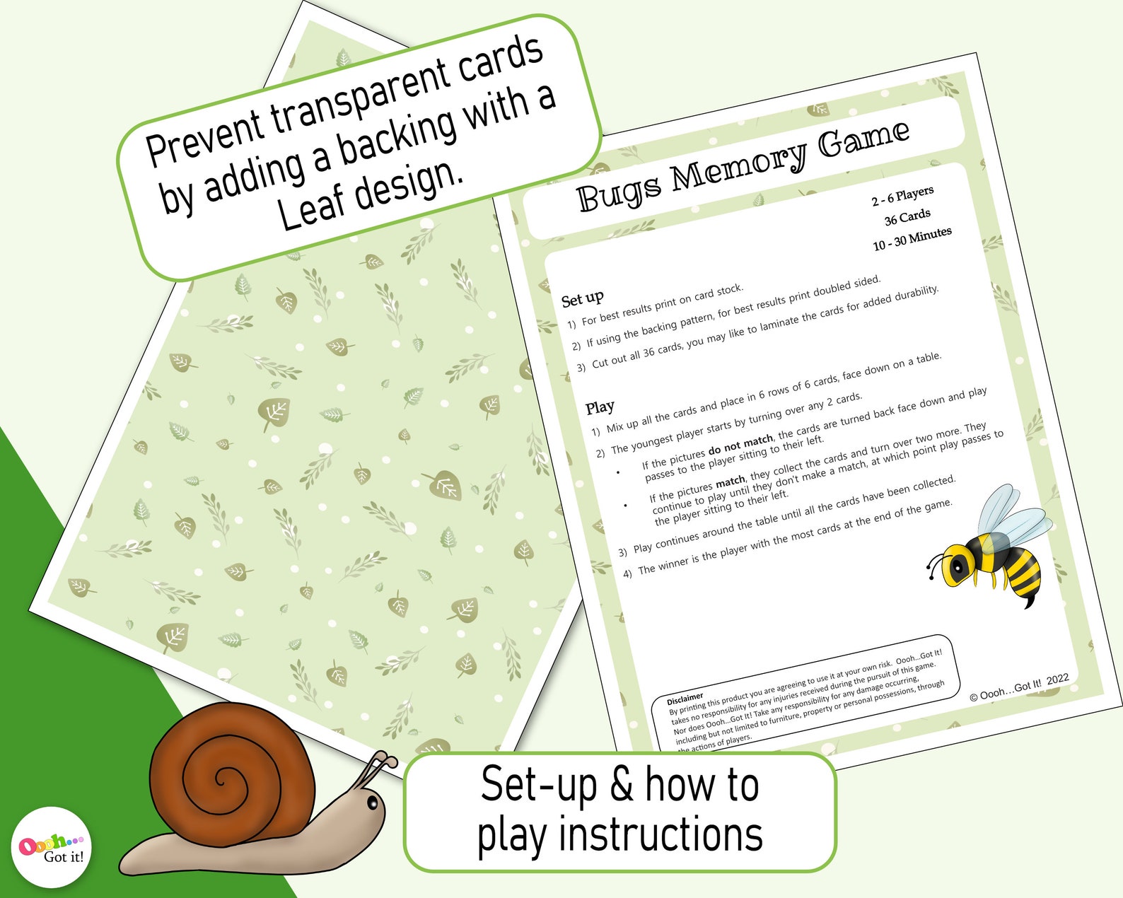 Bug Memory Cards, a Printable Creepy Crawler Picture Matching Game for ...