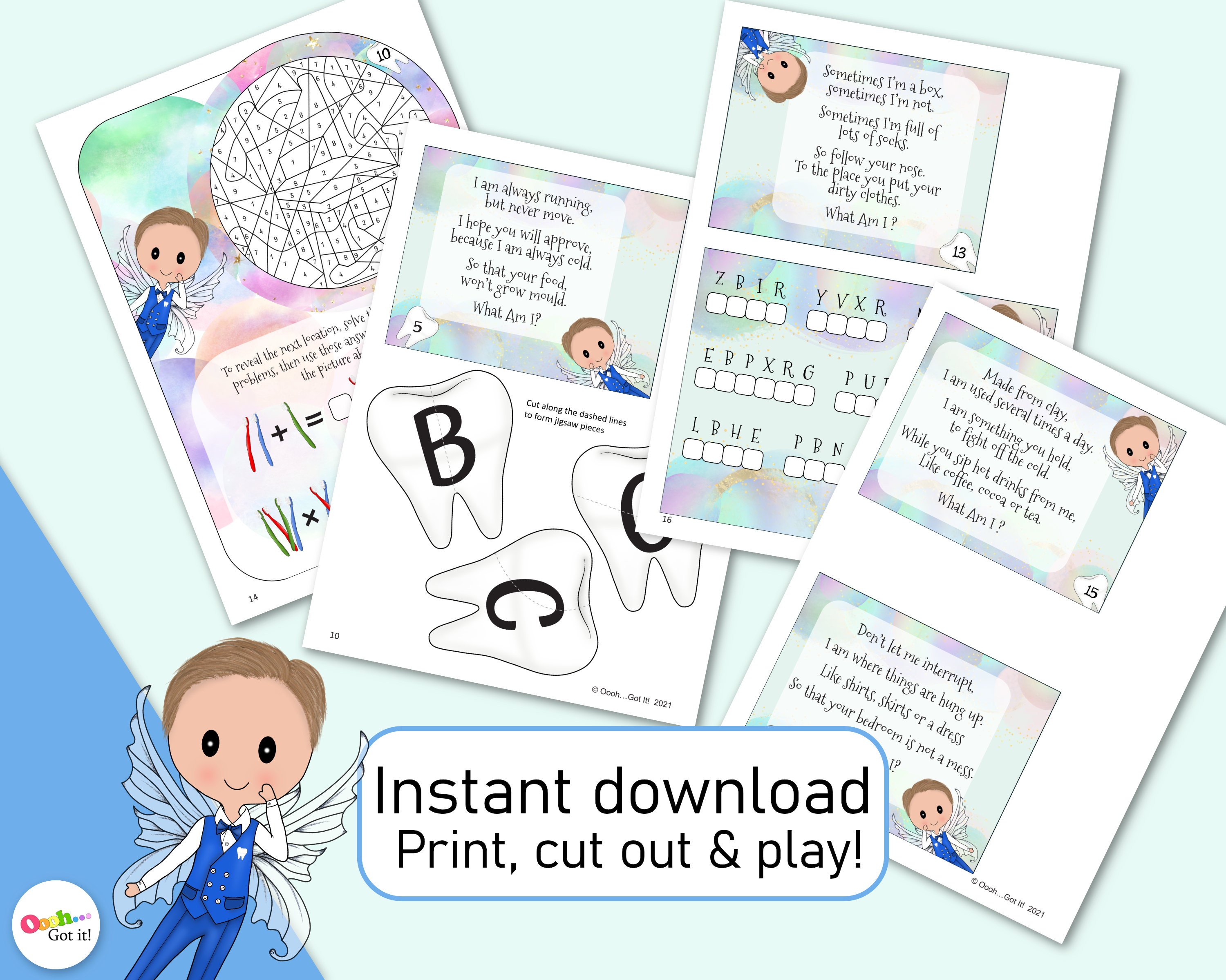 Tooth Fairy Treasure Hunt, a Printable Indoor, Lost Baby Teeth ...