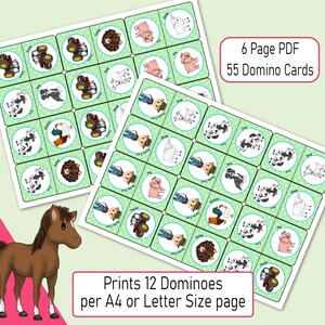 Farm Animals Dominoes, a Printable Farmyard Game Party Favor, or Gift ...