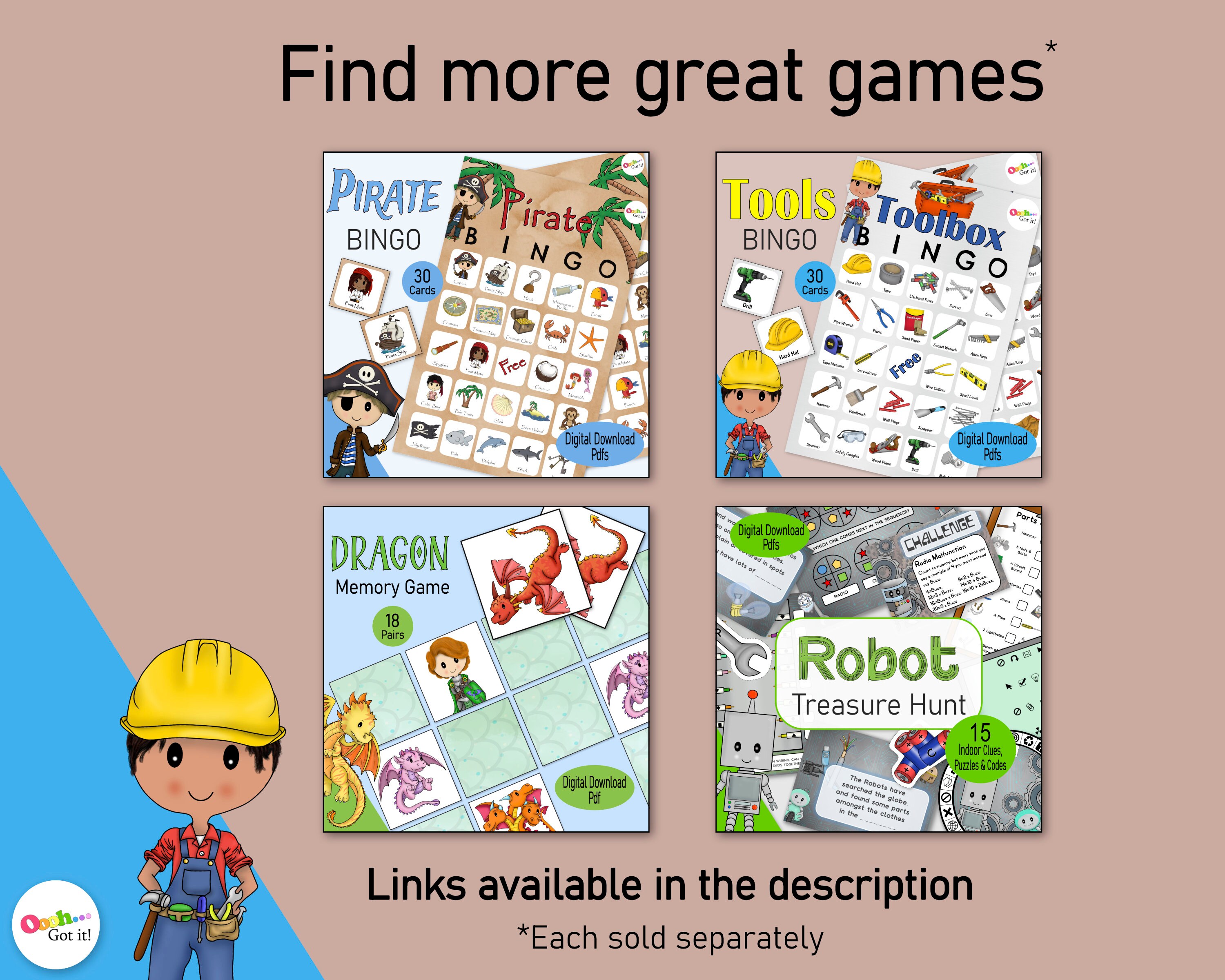 Toolbox Memory Game, a Printable Construction Card Game, a DIY Tools ...