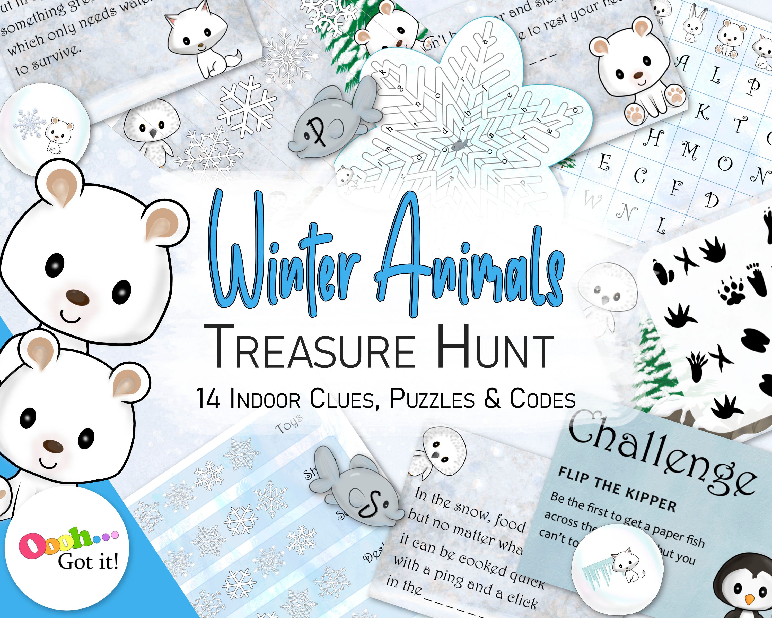 Winter Animals Treasure Hunt Printable Indoor Arctic - Etsy UK