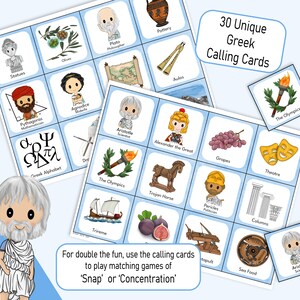 Ancient Greece Bingo, a Printable Greek Party Game, Fun Family Games ...