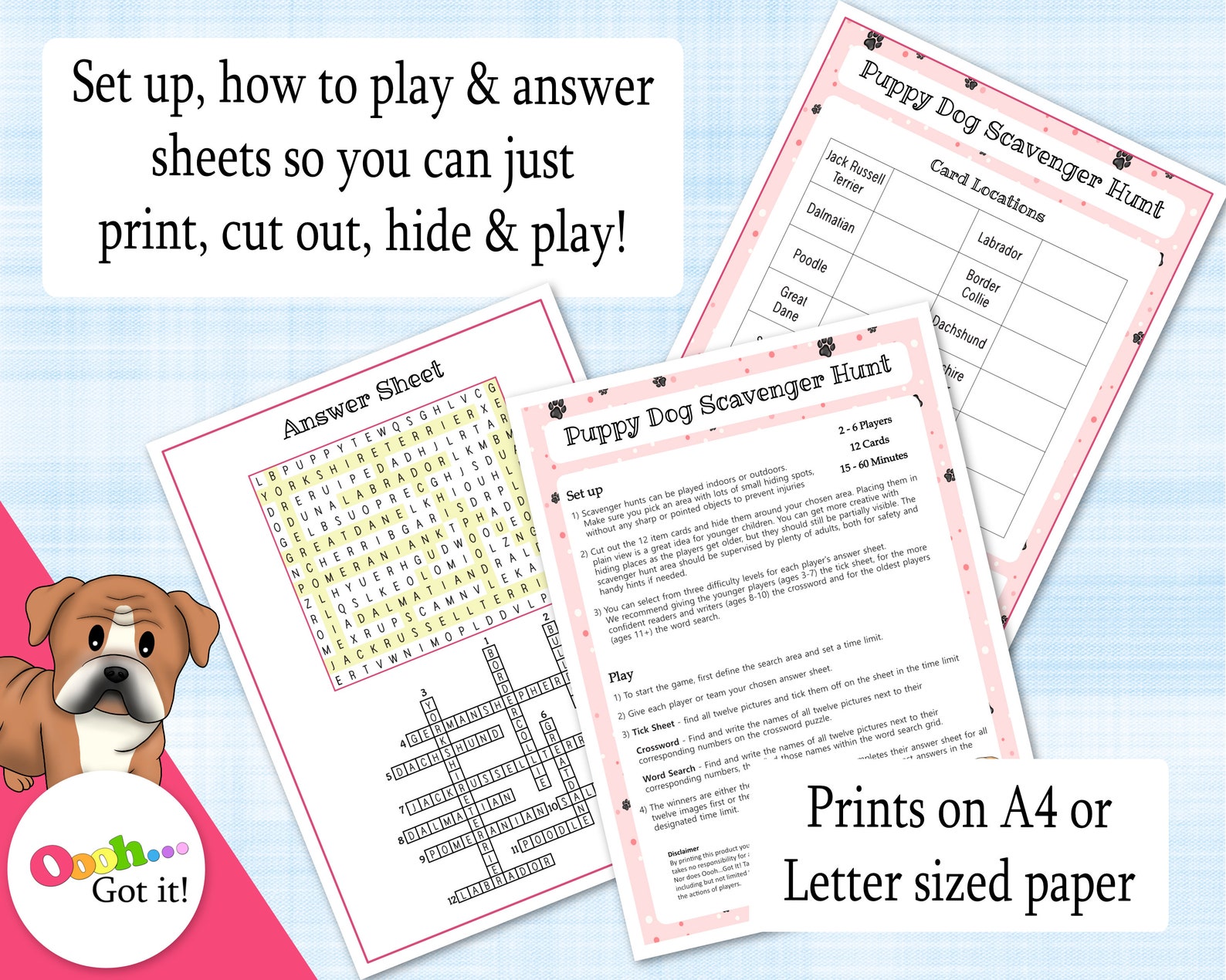 Dog Scavenger Hunt a Printable Puppy Picture Matching Game - Etsy UK