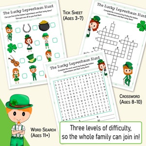 St Patrick's Day Scavenger Hunt, a Printable Leprechaun Picture ...