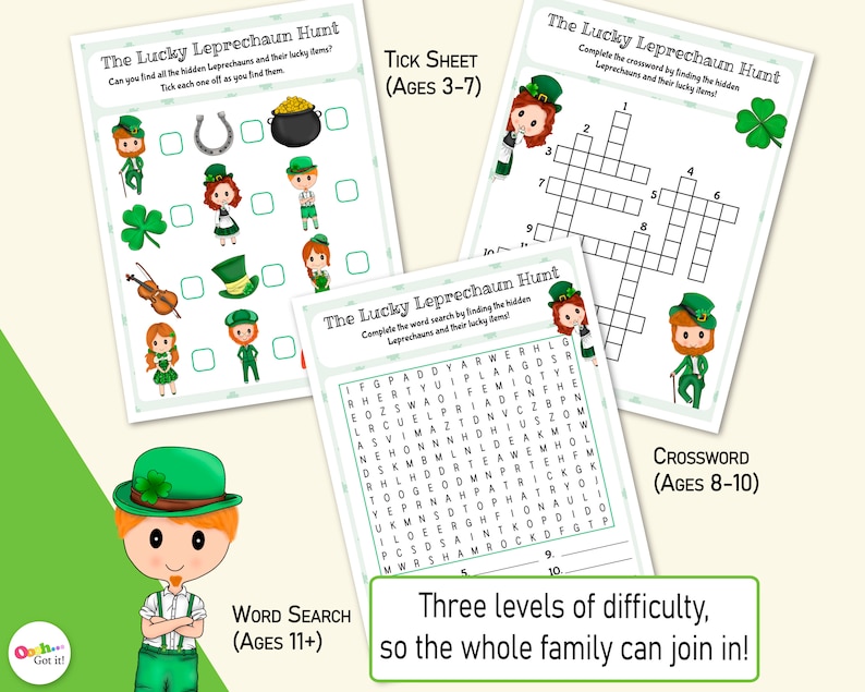 St Patrick's Day Scavenger Hunt, a Printable Leprechaun Picture ...