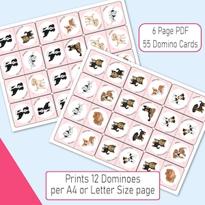 Dog Dominoes, a Printable Puppy Picture Matching Activity for Kids ...