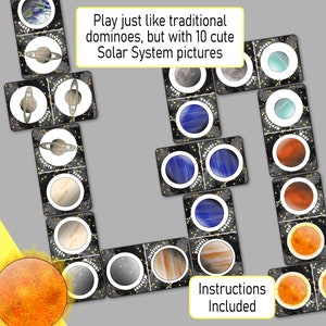 Solar System Dominoes, a Printable Picture Matching, Space Game for ...