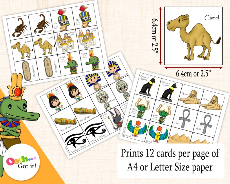 Ancient Egypt Memory Card Game a Printable Egyptian Picture - Etsy