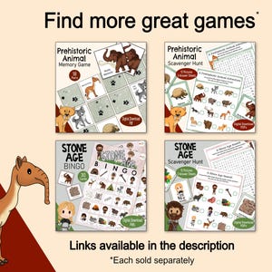 Prehistoric Animals Bingo - a Printable Ice Age Party Game, a Fun ...