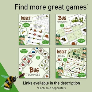 Bug Dominoes, a Printable Creepy Crawly Party Game, a Insect Hunter ...