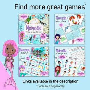 Mermaid Scavenger Hunt, a Cute Printable Under the Sea Picture Matching ...