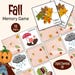 Autumn Memory Card Game, a Printable Fall Picture Matching Game, for ...