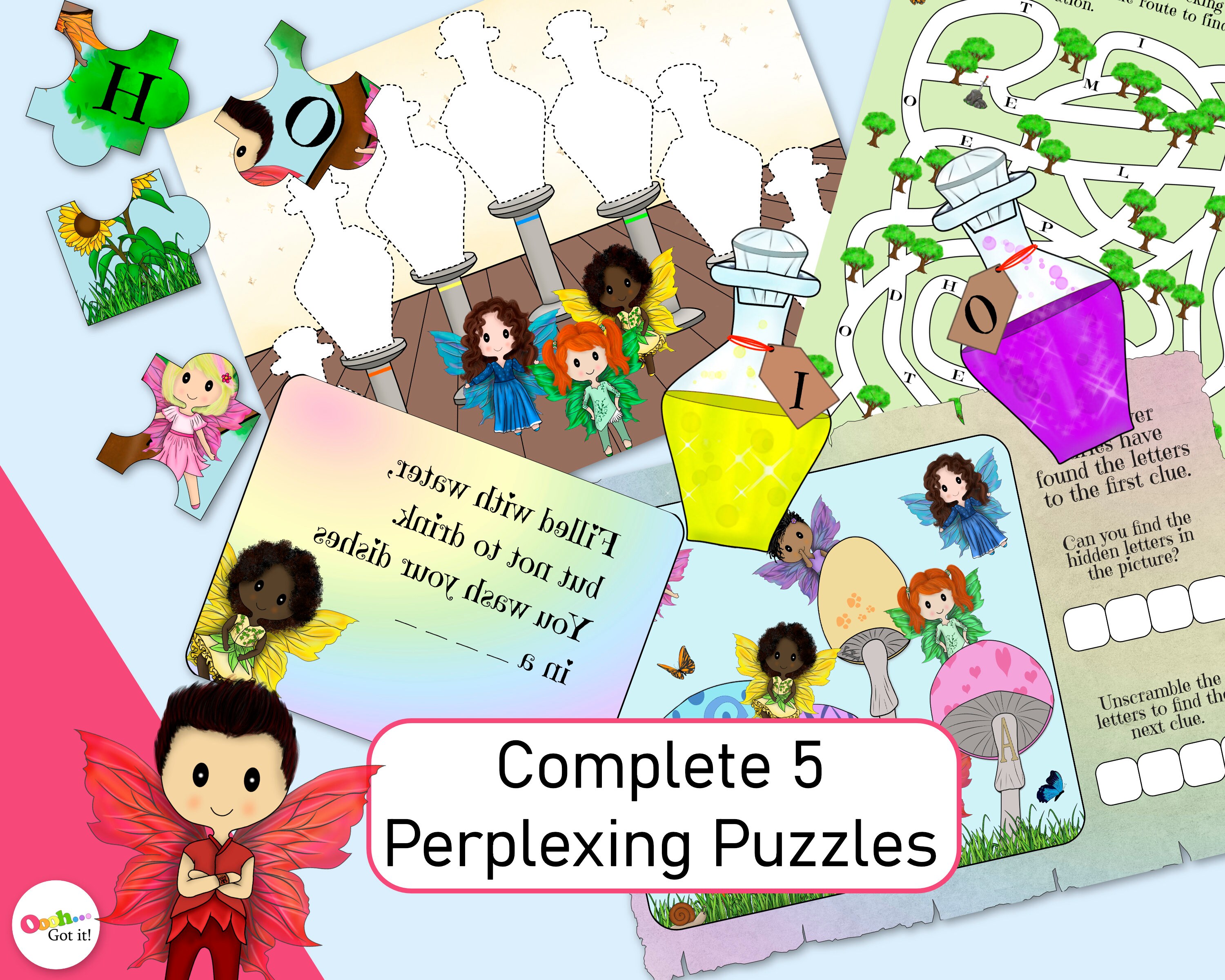 Fairy Treasure Hunt, a Printable, Indoor, Scavenger Hunt With Puzzles ...