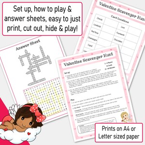 Valentines Scavenger Hunt, a Printable Picture Matching Family Game for ...