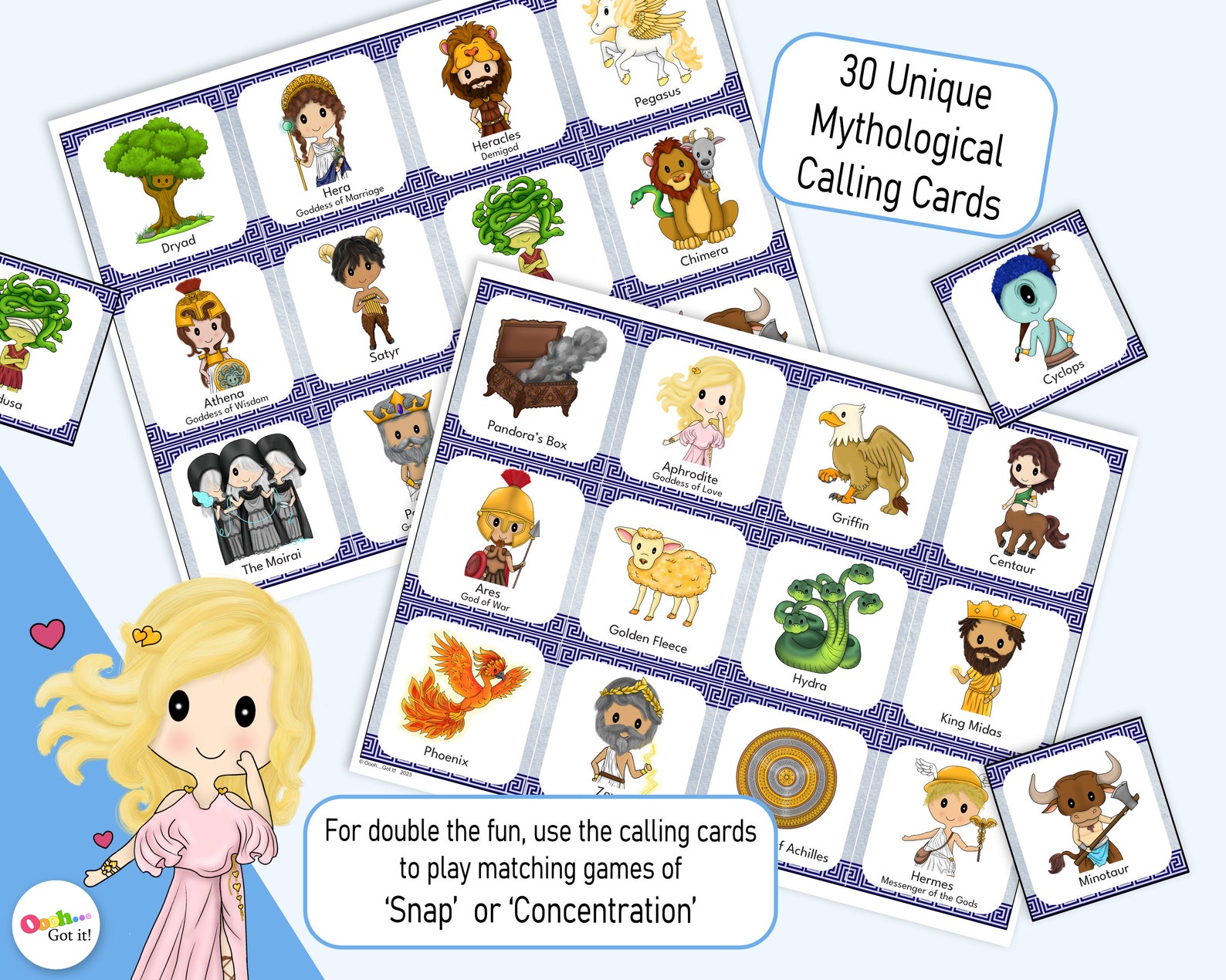 Greek Mythology Bingo, a Fun Printable Ancient Greece Game, for a ...