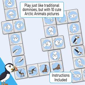 Arctic Animal Dominoes a Printable Kids Picture Game a - Etsy UK