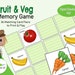 Fruit & Vegetable Memory Game a Greengrocer Farmers Market - Etsy UK