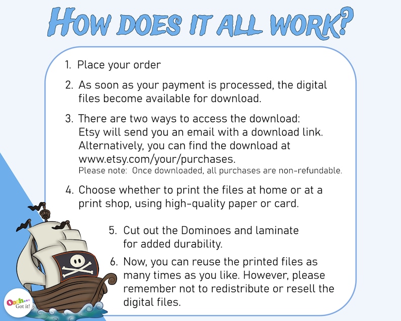 Pirate Dominoes, a Printable Kids Activity for a Pirate Birthday Party ...