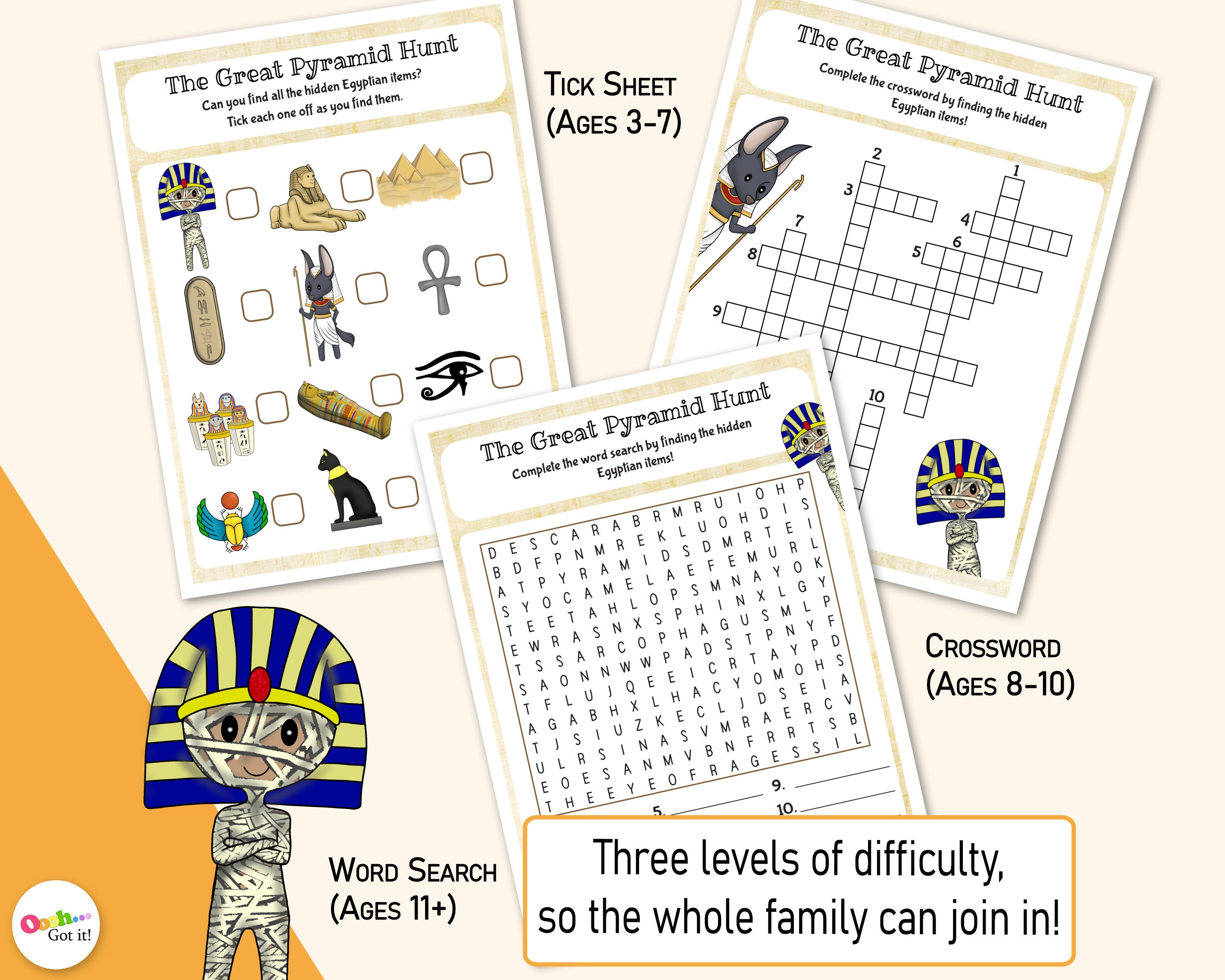 Ancient Egypt Picture Scavenger Hunt, a Printable Egyptian Family Game ...