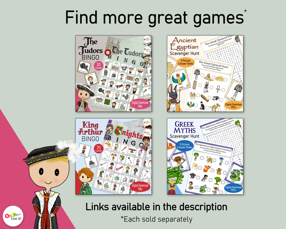 Tudor Treasure Hunt, a British History Educational Party Game, a ...