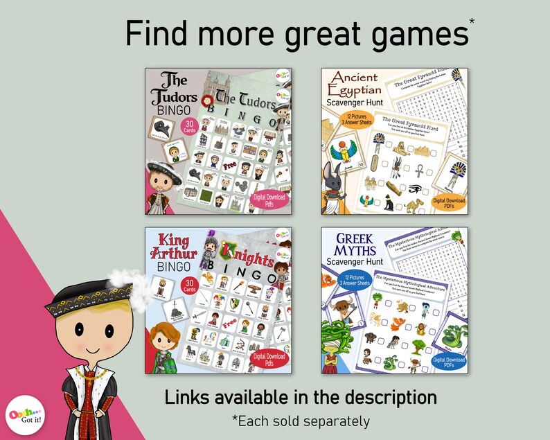 Tudor Treasure Hunt, a British History Educational Party Game, a ...