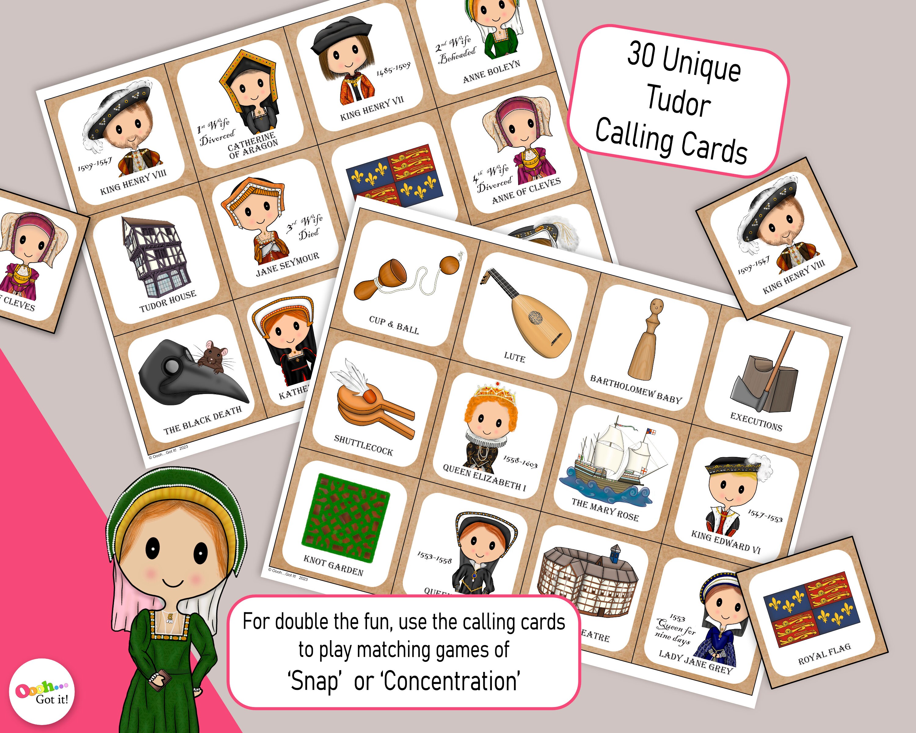 The Tudors Bingo, a British History Game Featuring Henry VIII & His Six ...