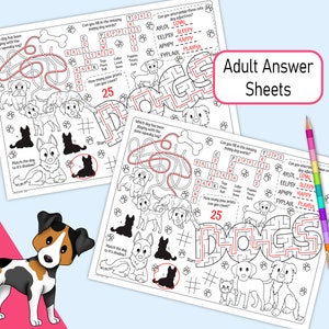 Dog Placemat, a Printable Birthday Party Activity Sheet for Kids, a ...