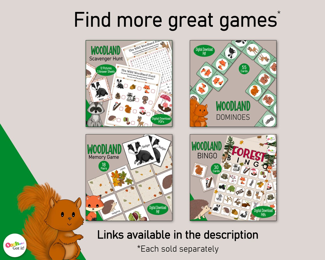 Woodland Animal Bingo Cards, a Printable Autumn Forest Game, for a ...