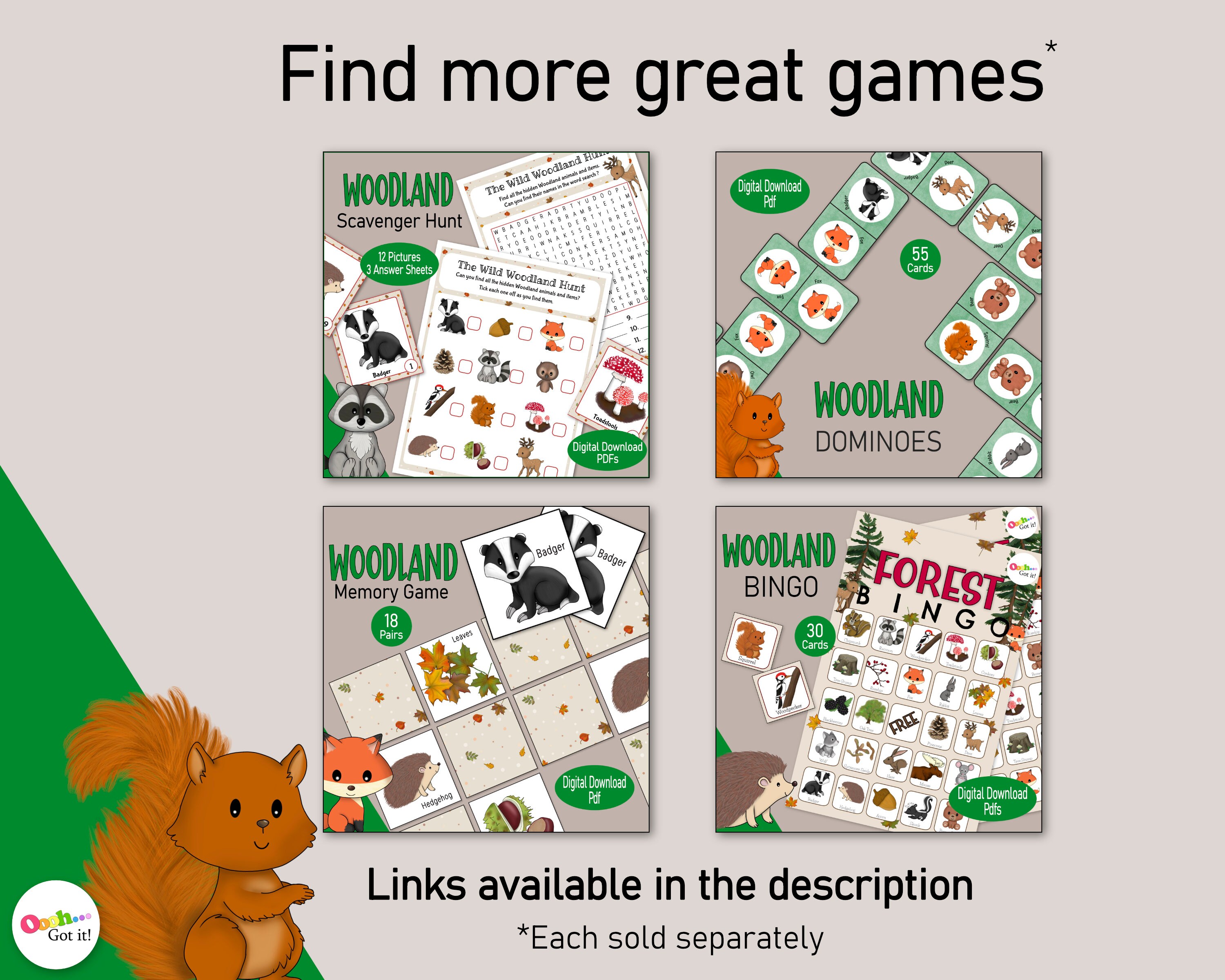 Woodland Animal Bingo Cards, a Printable Autumn Forest Game, for a ...