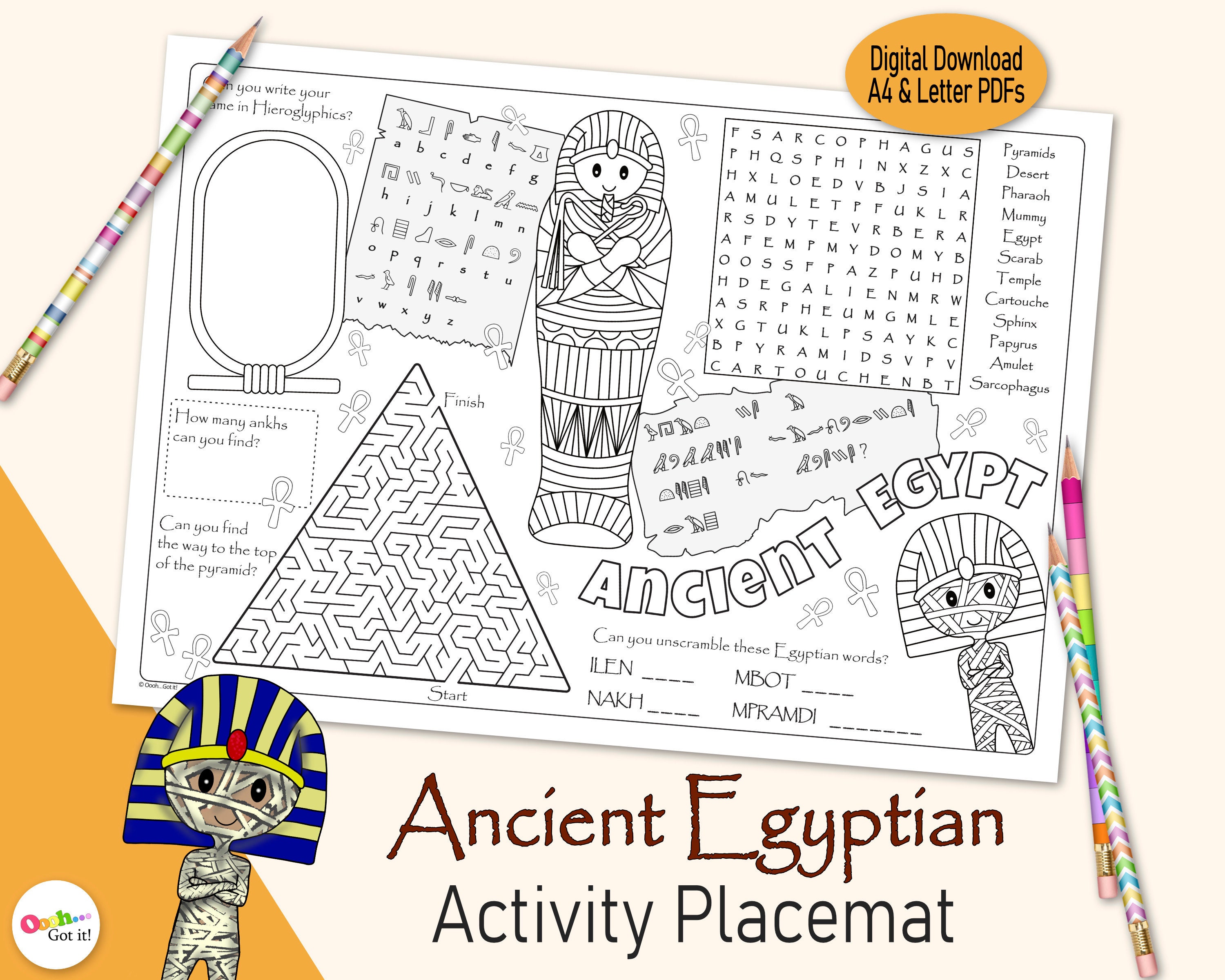 Free Printable Ancient Egyptian Coloring Pages [2025]