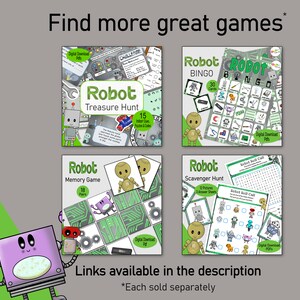 Robot Scavenger Hunt, a Printable Picture Matching Game, for a Boys ...