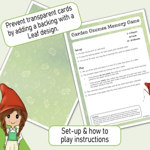 Garden Gnome Memory Card Game, Printable Summer Activity for Kids for a ...