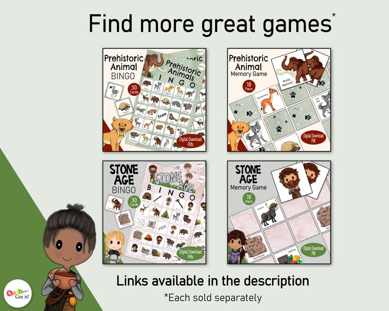 Stone Age Picture Scavenger Hunt, a Printable Prehistoric Party Game ...