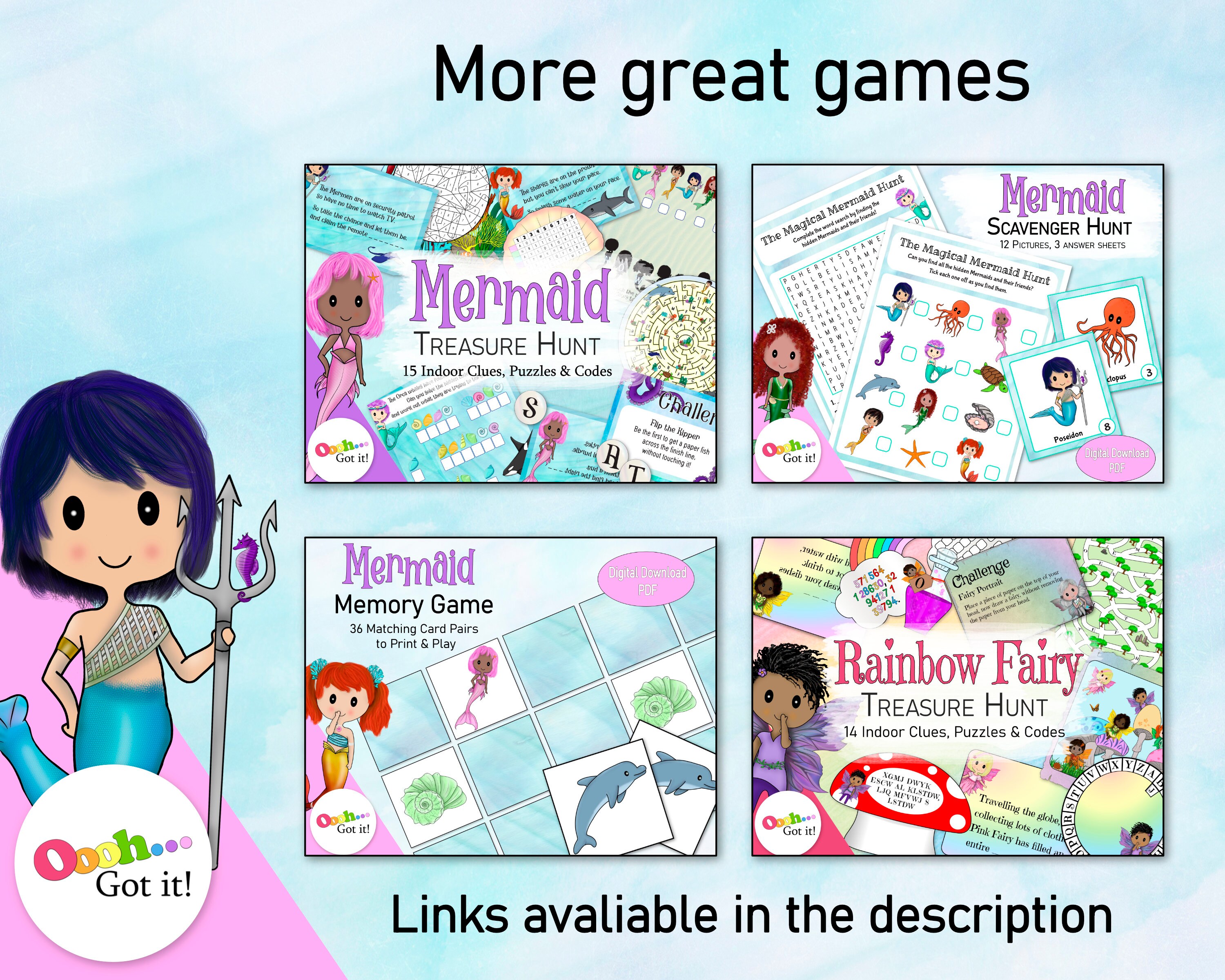 Mermaid Bingo Game a Printable Under the Sea Kids Activity - Etsy