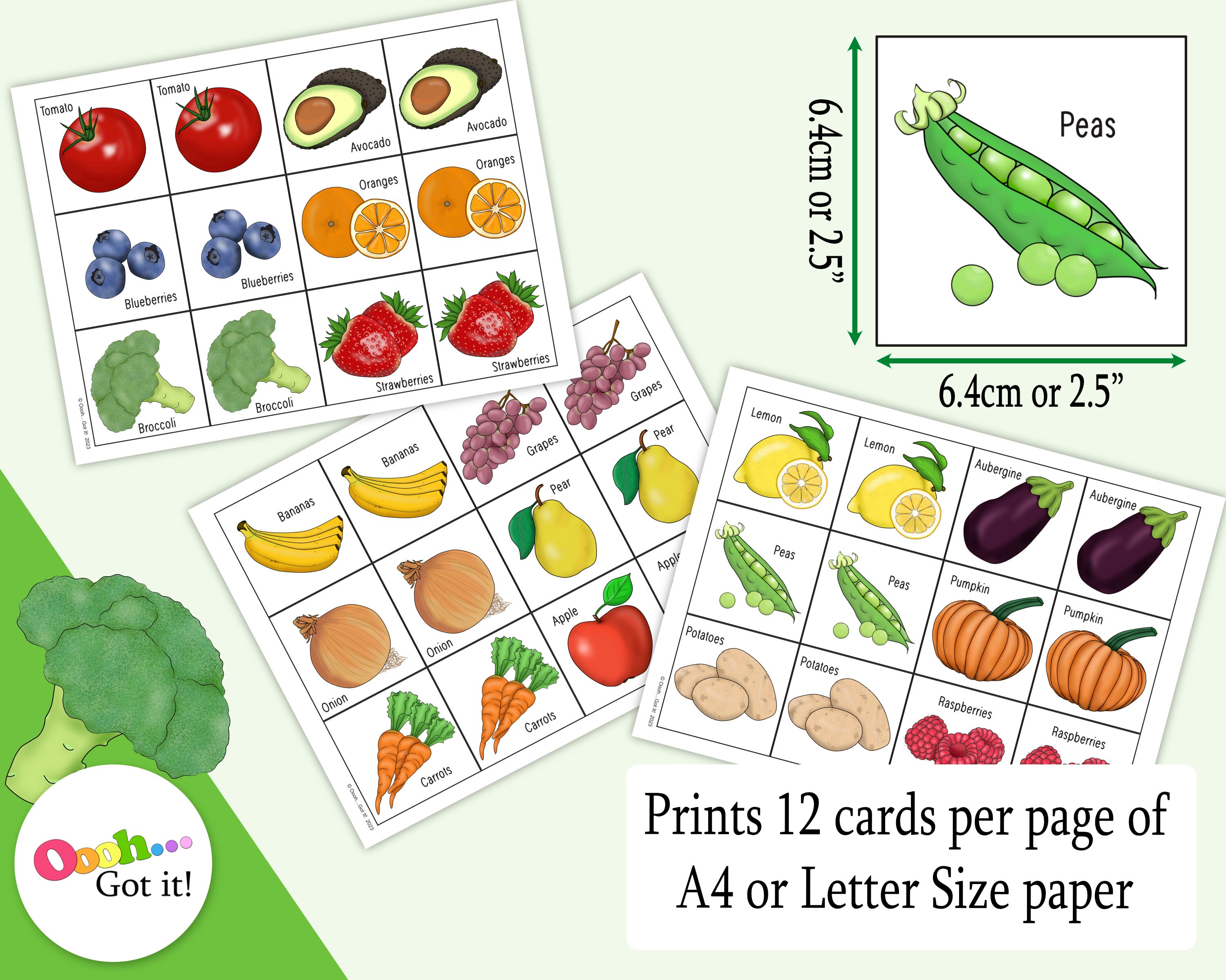 Fruit & Vegetable Memory Game a Greengrocer Farmers Market - Etsy UK