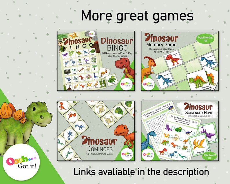 Dinosaur Picture Scavenger Hunt a Printable Jurassic Picture - Etsy