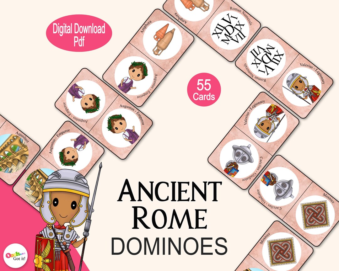 Ancient Rome Dominoes, a Printable Roman Party Favor, Boy's Birthday ...