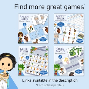 Ancient Greece Bingo, a Printable Greek Party Game, Fun Family Games ...