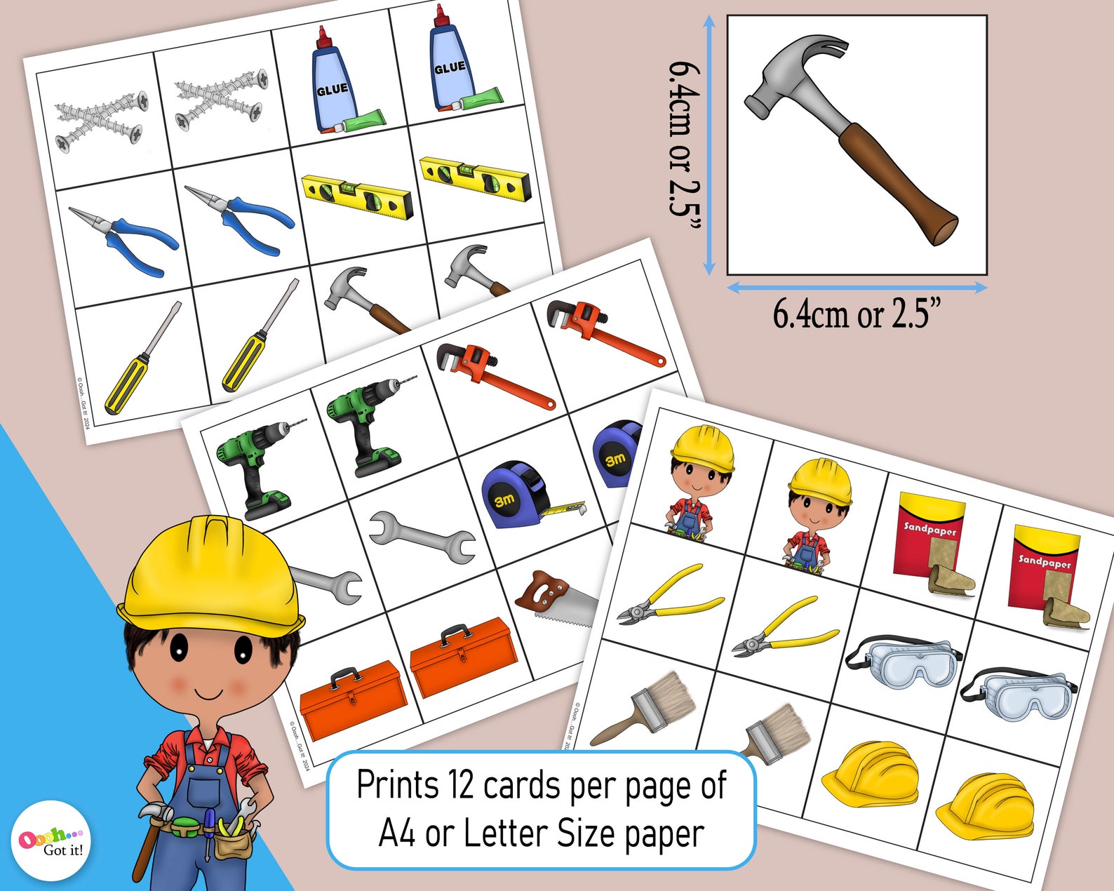 Toolbox Memory Game, a Printable Construction Card Game, a DIY Tools ...