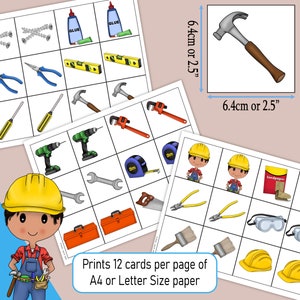Toolbox Memory Game, a Printable Construction Card Game, a DIY Tools ...