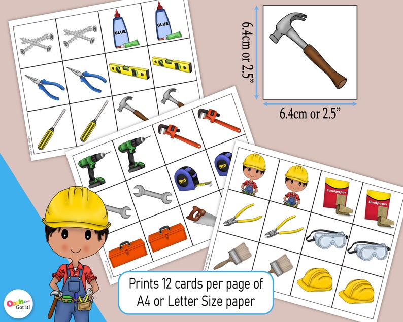 Toolbox Memory Game, a Printable Construction Card Game, a DIY Tools ...