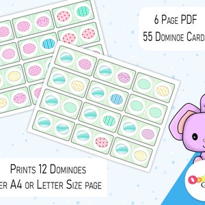 Easter Egg Matching Game Printable Picture Dominoes a Easy | Etsy