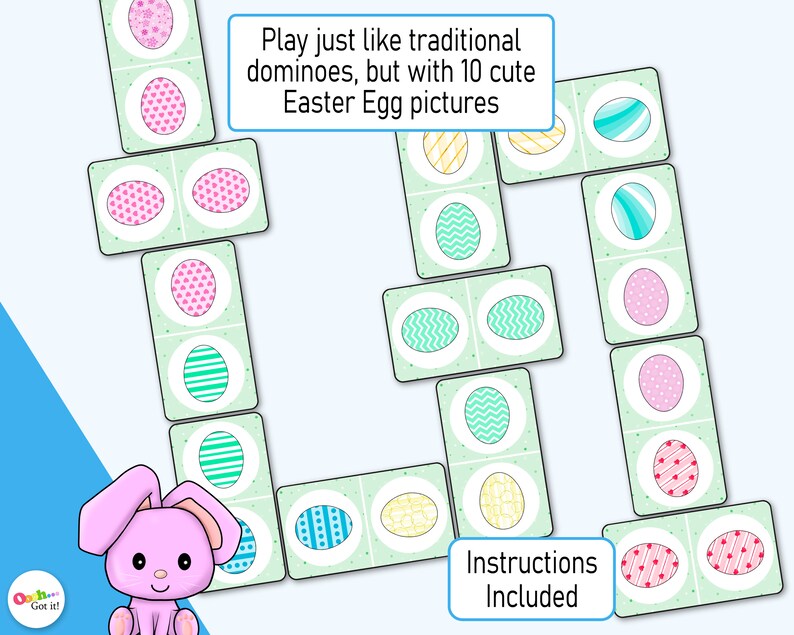 Easter Egg Matching Game, Printable Picture Dominoes, a Easy, Last ...