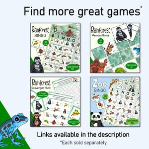Rainforest Animal Dominoes – A Fun Printable Jungle Wildlife Picture ...