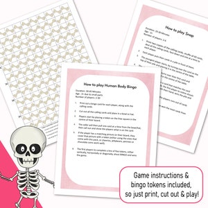 Human Body Parts Bingo, a Printable Anatomy Game for a Fun Biology ...