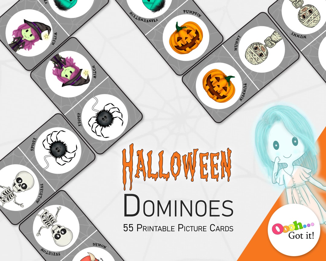 Halloween Dominoes a Spooky Printable Matching Game Domino - Etsy