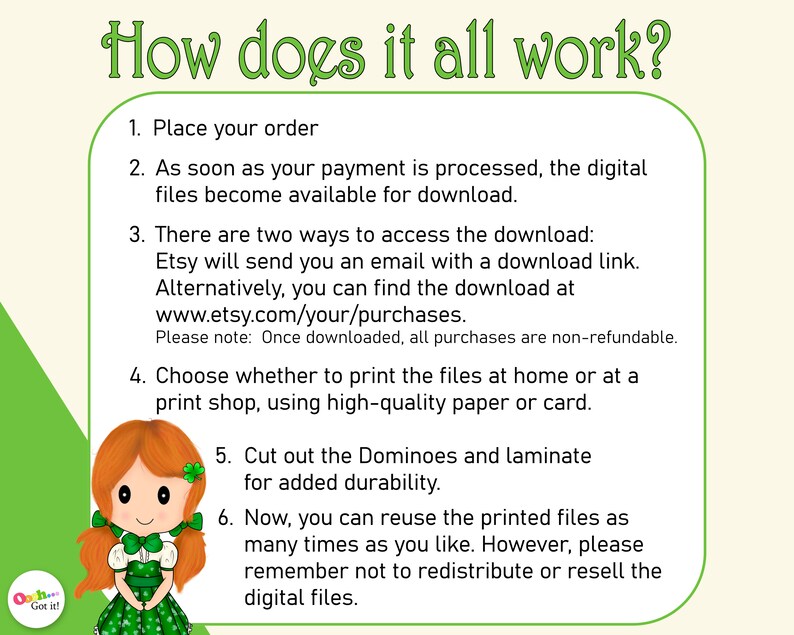 St Patrick's Day a Printable Leprechaun Dominoes Game, a Irish Shamrock ...