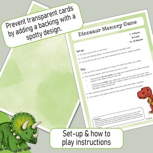 Dinosaur Memory Card Game, a Printable Jurassic Picture Matching Game ...