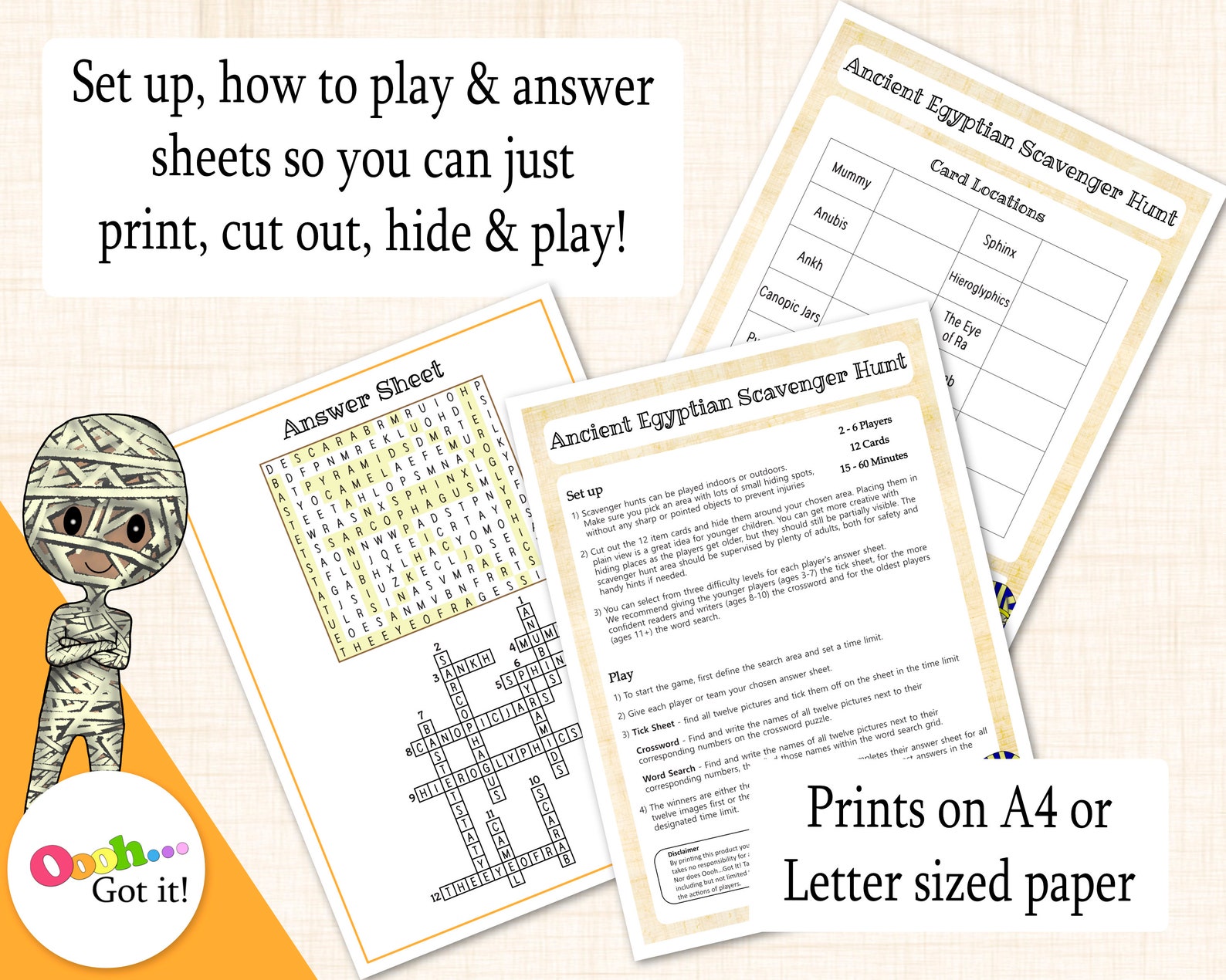 Ancient Egypt Picture Scavenger Hunt a Printable Egyptian - Etsy UK